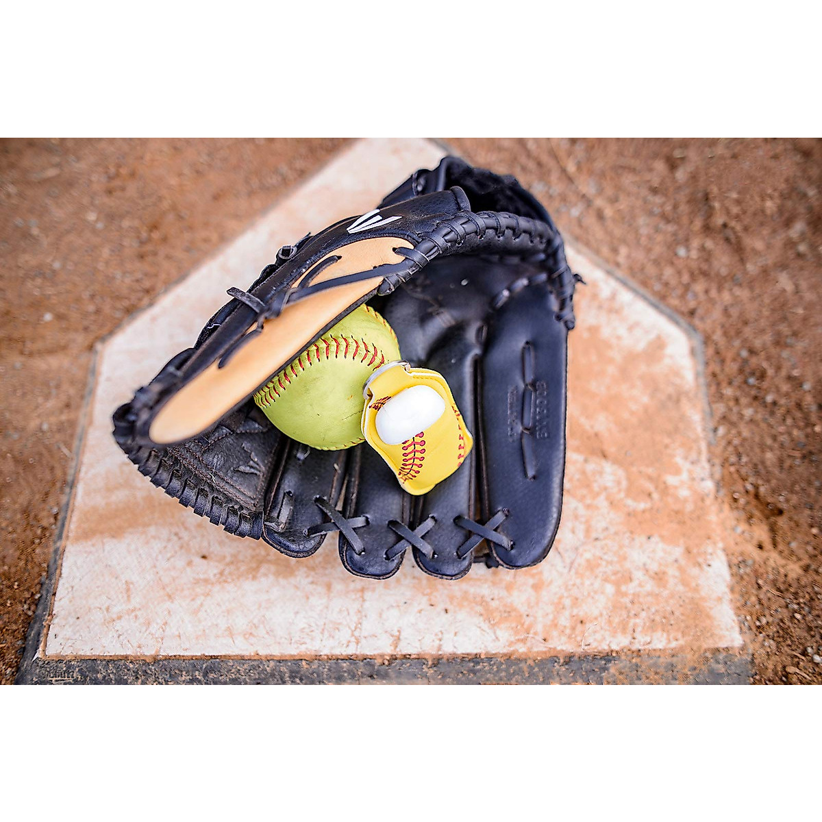 Daisy Lane Hand Sanitizer Holder for Backpack Kids Travel Size Baseball Softball Keychain (Softball, Pack of 6)