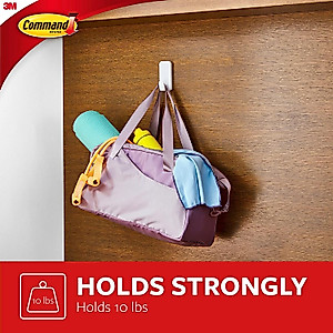 Command 10 lb XL Heavyweight Wall Hook, 2 Hooks and 6 Command Strips, Damage Free Hanging Wall Hook with Adhesive Strips, Heavy Duty Single Wall Hook for Hanging Christmas Decorations