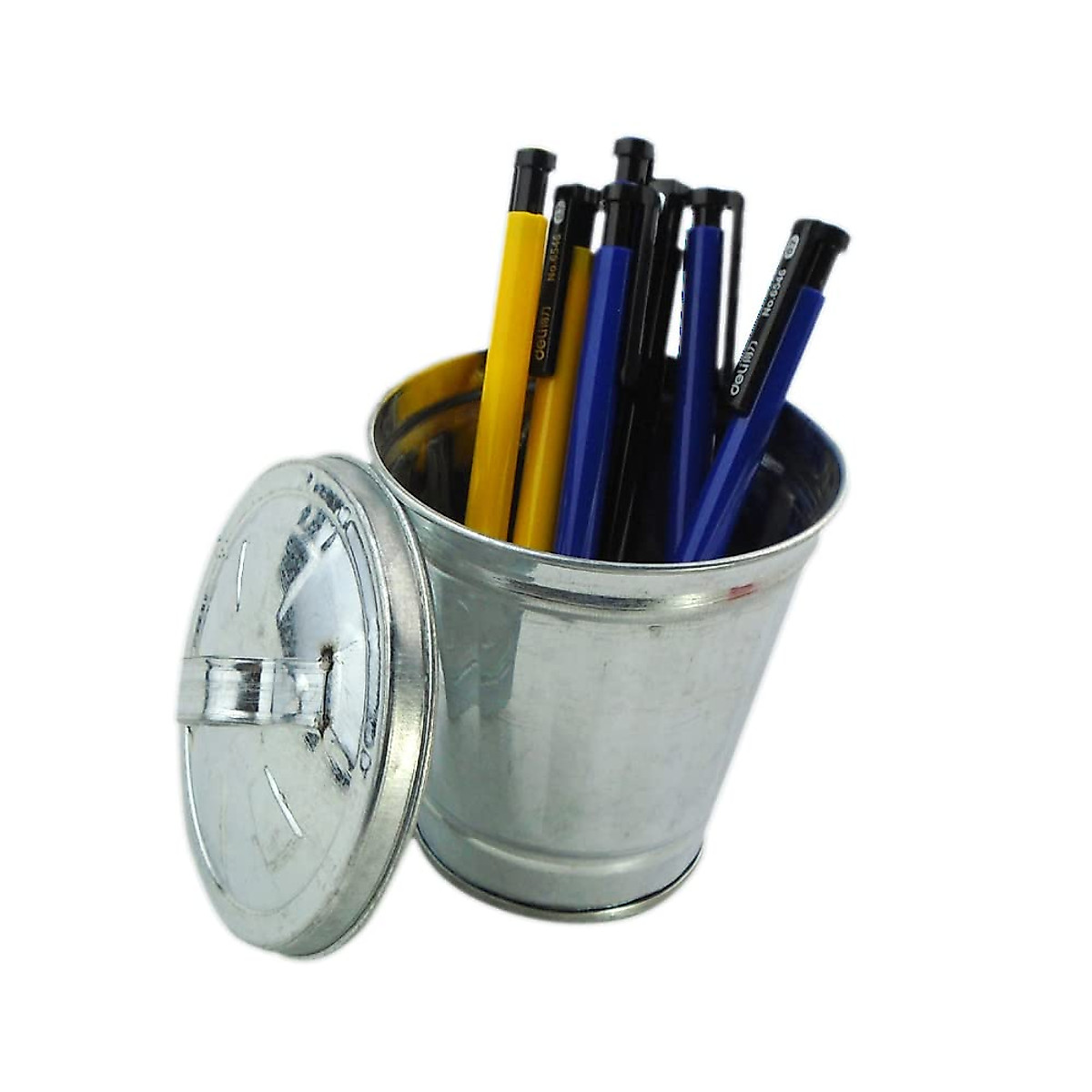 AITING Mini Trash can & Iron Garbage can Pencil Cup Holder 2pcs (Green)