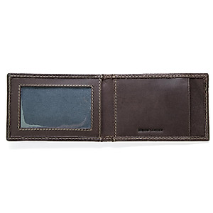 Timberland mens Slim Leather Front Pocket Credit Card Holder Travel Accessory Bi Fold Wallet, Brown (Money Clip) 2, One Size US