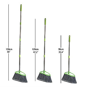 GLOYY Long Handled Outdoor Brooms for Floor Cleaning Heavy Duty Broom Outside, Green