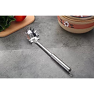 Pasta Fork, Pasta Spoon, Spaghetti Sever, Durable Stainless Steel Pasta Server, Spaghetti Spoon Server, Heat Resistant, 12 inch