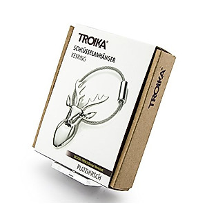 Troika Platzhirsch Deer Head Keyring, Silver, 5 Centimeters (KR1319CH)