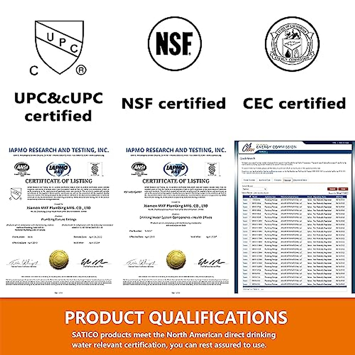 SATICO Single One Hole Single Handle Kitchen Faucet Brushed Nickel Faucet with Pull Down Sprayer Sink Faucet F80105BN Modern Contemporary Faucet in Stainless Steel & Brass cUPC NSF CEC Certified