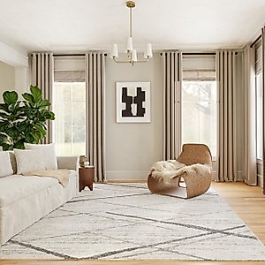 nuLOOM 2x14 Thigpen Contemporary Area Rug, Grey, Abstract Lines, Non-Slip Backing, Stain Resistant, For Bedroom, Dining Room, Living Room, Hallway, Office, Kitchen, Entryway