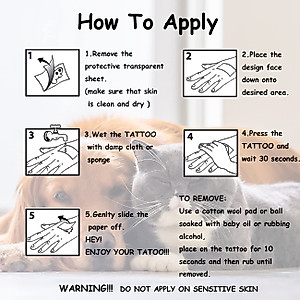 CHARLENT 148 PCS Dog Cat Temporary Tattoos for Kids - 3D Individual Puppy kitten Tattoos for Boys Girls Animals Birthday Party Favors Goodie Bag Fillers