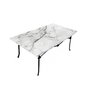 Fitted Table Cover for 4ft Rectangle Tables White Abstract Marble Art Elastic Edge Waterproof Tablecloth Cover for Indoor Outdoor Patio Garden Kitchen Tabletop Decor Grey Stone Nature Agate