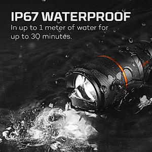 NEBO Davinci Powerful, Rechargeable and Waterproof HandheldFlashlight, Black