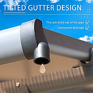 BPS 16.5' x 10' Wall Mount Gazebo Outdoor Pergola Polycarbonate Gazebo with Water-Resistant and UV-Fighting Panels Canopy