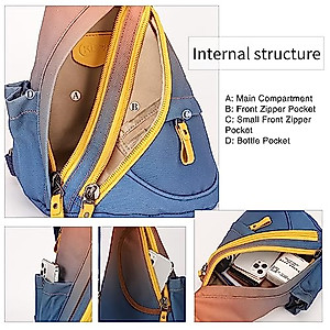 KL928 Sling Bag - Small Crossbody Backpack Shoulder Casual Daypack Rucksack for Men Women