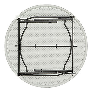 60 in. Round Commercial Stacking Folding Table and Cart Combo in Almond (15-Pack)