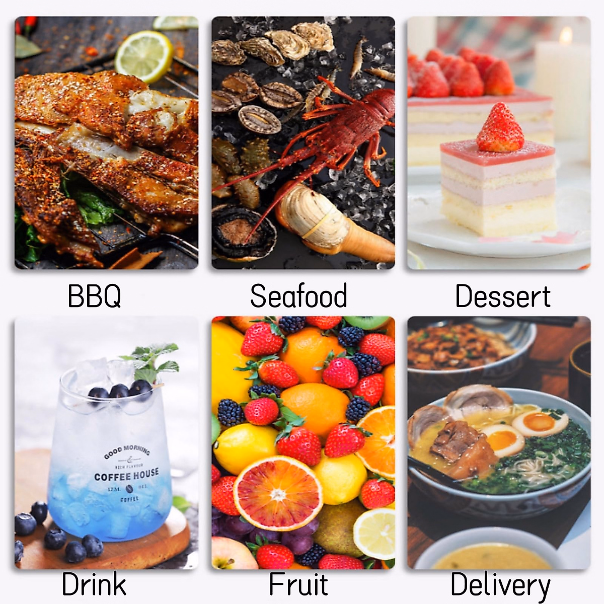 Lyellfe 6 Pack Cooler Bags Insulated, Waterproof Reusable Grocery Shopping Bag with Zipper, Portable Glossy Pink Food Delivery Bag for Take Outs, Picnic