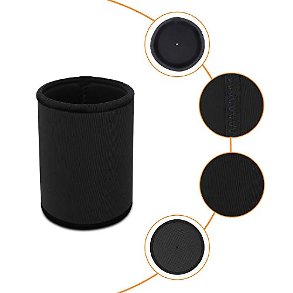 Insulated Beer Can Cover Sleeve Cooler,Neoprene with Stitched Fabric Edges (All Color 6-Pack)