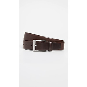 BOSS Men's Smooth Leather Dress Belt, Dark Brown, one Size