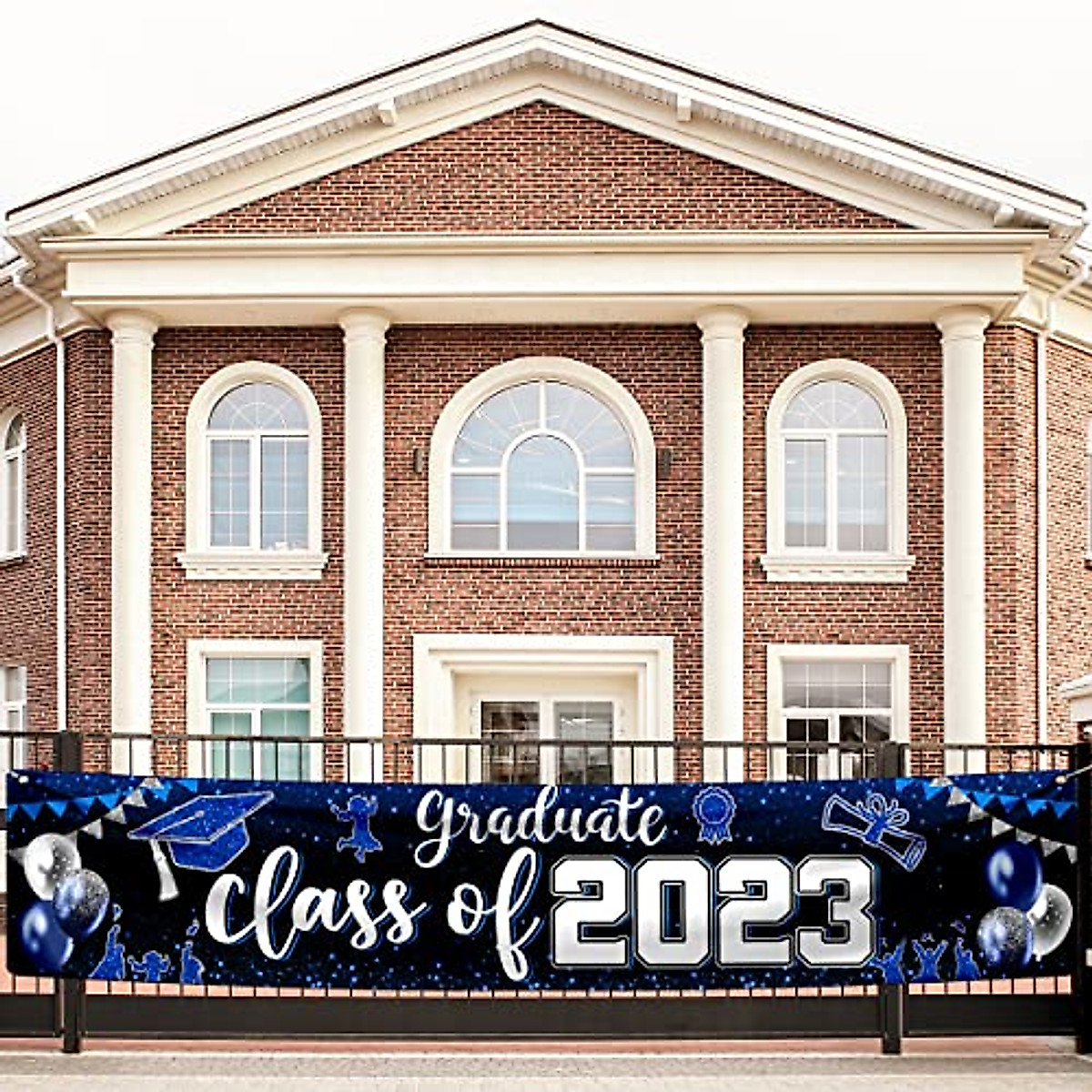 Class of 2023 Banner Decoration-Graduation Party Supplies,Large Congrats Grade Yard Sign Banner for 2023 Graduation Party Decoration (Blue 2023)
