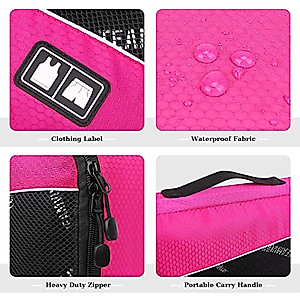 Travel Organizer,Mossio Set of 8 Slim Small Medium Large Luggage Cubes for Backpack (8 Set - Rose/Green)