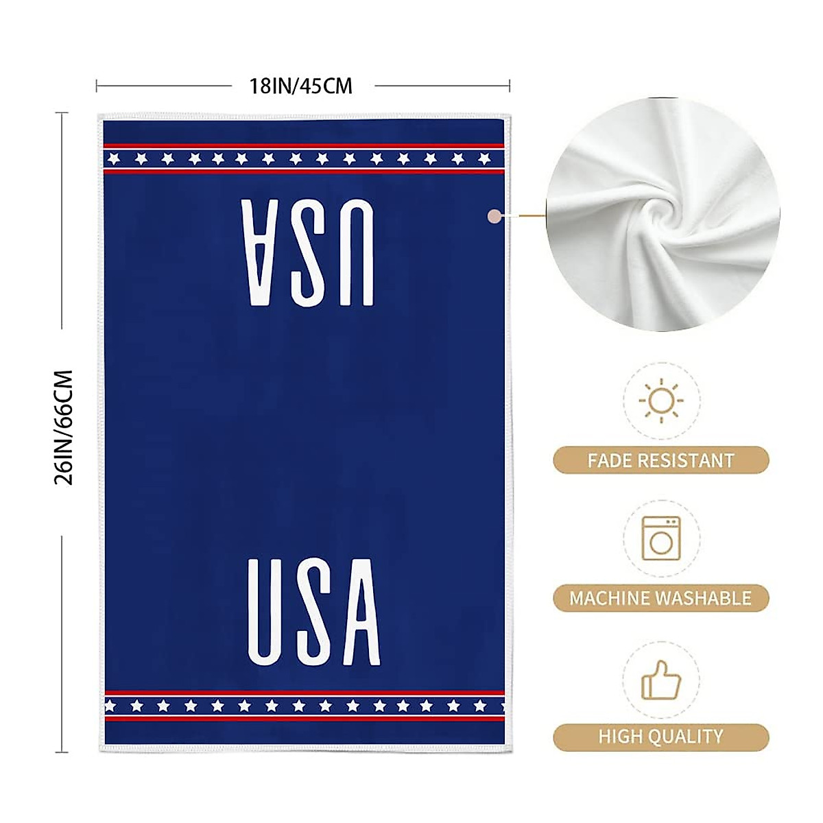 GEEORY Kitchen Towels for 4th of July Decorations Stars and Stripes USA Patriotic Dish Towels 18x26 Inch Ultra Absorbent Bar Drying Cloth Hand Towel for Kitchen Bathroom Party Home Set of 2 GD086