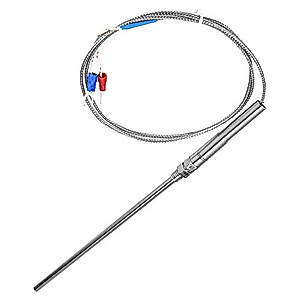 Thermopile Generator, Waterproof K Type Thermocouple, M8 150mm Thermocouple Wire Thread Type K Thermocouple Probe Temperature Sensor Wire 0 400℃ (1M)