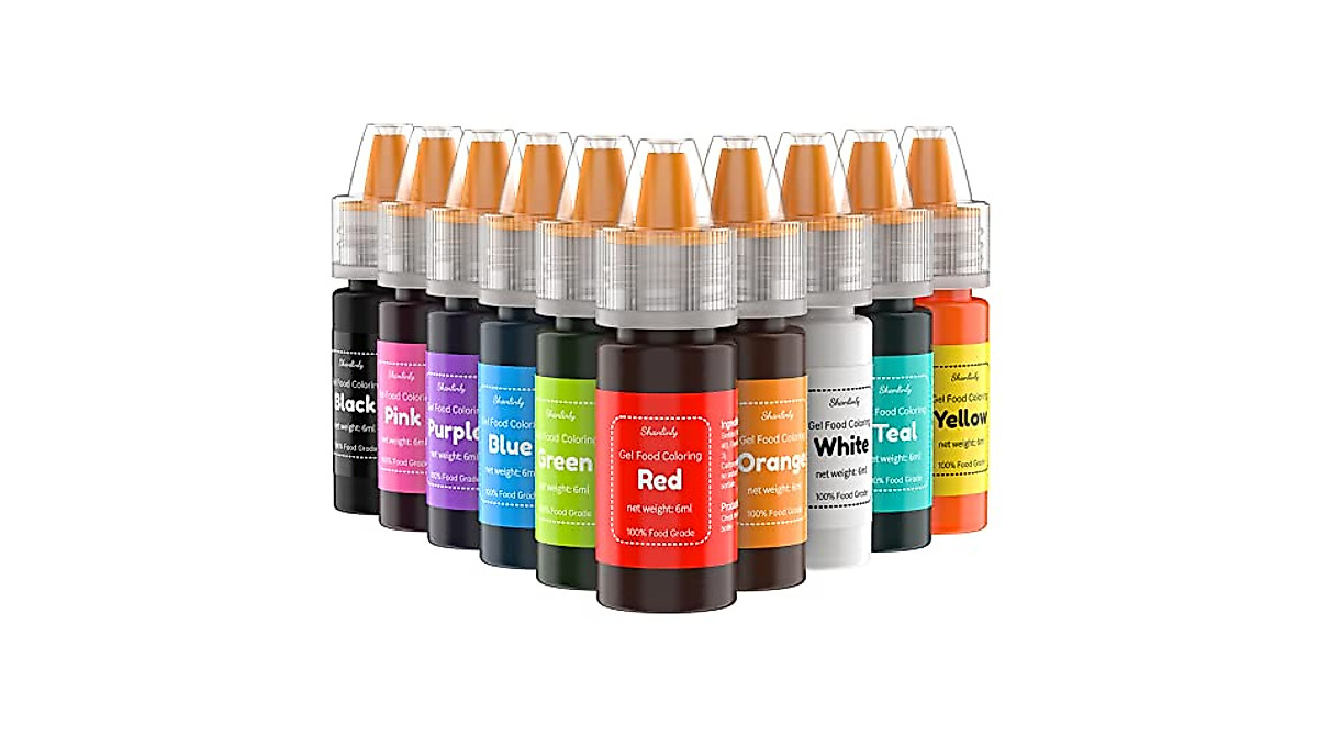 Vibrant Gel Food Coloring Set - 10 Neon Edible Colors for Baking