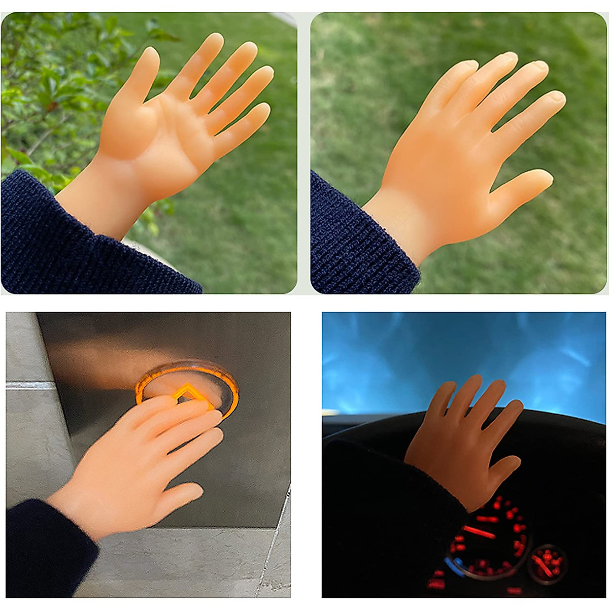 14 Pack Tiny Finger Hands,Flat Hand Style Mini Hand Finger Puppets,Fun and Realistic Little Finger Hands for Puppet Show,Gag Performance