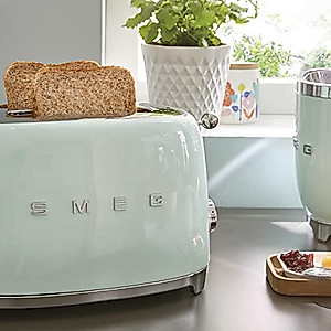 Smeg TSF01PGUS 50's Retro Style Aesthetic 2 Slice Toaster, Pastel Green