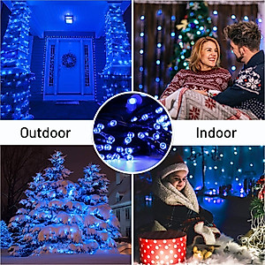 OxyLED Solar String Lights Outdoor Waterproof String Lights Solar Powered Decorative Fairy Lights for Garden Patio Wedding Party Christmas Tree Halloween (144 Ft, Blue)