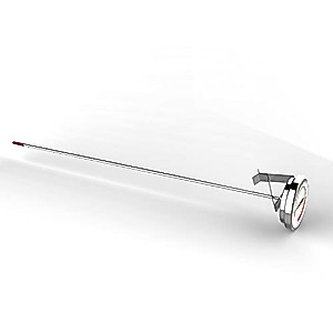 Lightbeam 16" Long Probe Deep Fry Thermometer with Pot Clip, Instant Read 2" Dial Meat BBQ Cooking Oil Thermometer for Deep Fry, Grill, Turkey, Candy, Coffee etc