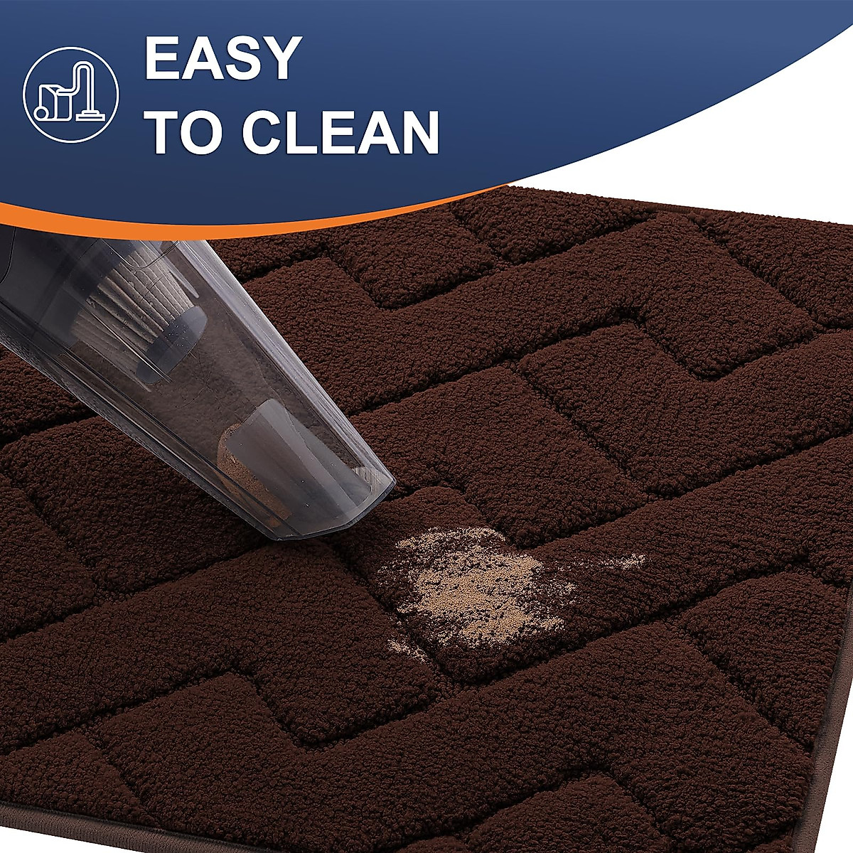 OLANLY Indoor Door Mat, 30x20, Dirt Resistant and Absorbent, Sturdy Non-Slip Rubber Backing, Easy to Clean, Washable Entry Mat, Ideal Low-Profile Mat for Front Back Door and Entryway, Dark Brown