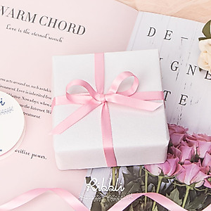 Ribbli Light Pink Satin Ribbon Double Faced Satin 3/8 Inch x Continuous 50 Yards-Light Pink Ribbon for Gift Wrapping Crafts Wedding Decoration Bows Bouquet Floral Arrangement