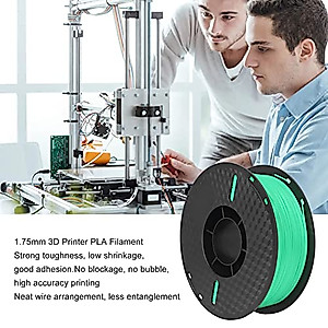 3D Printer Roll Filament, High Accuracy Consumables 1kg Spool 1.75mm PLA Print Filament for Industrial Devices(Green)