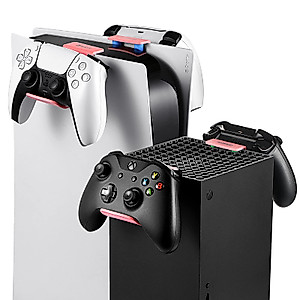 ZENACCE Game Controller Holder Compatible with PS5 and Xbox Series X, Controller Stand Mount for Playstation 5 DualSense and Xbox Series X Controllers, No Screws & No Adhesive Tape - PINK-4Pcs