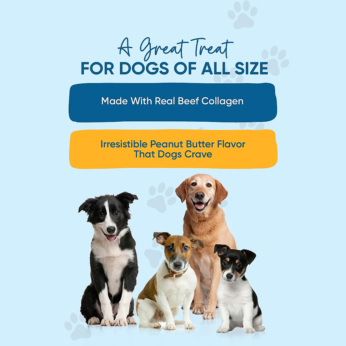 123 Treats Beef Collagen Bagel - (3 inches - 6 Count) Peanut Butter Flavor Dog Chews, Natural High-Collagen Treats for Dogs, Long-Lasting Chew Rings for All Dog Sizes