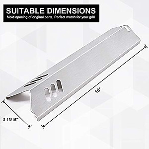 Metal Club Heat Tents for Dynaglo Dyna-Glo DGF493BNP, Backyard Grill BY13-101-001-12 BY14-101-001-02, BHG BH13-101-099-01 BH15-101-099-02 GBC1562W Grills, 4-Pack Heat Plates Heat Shields