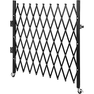 VEVOR Single Folding Security Gate, 87" H x 94" W Folding Door Gate, Steel Accordion Security Gate, Flexible Expanding Security Gate, 360° Rolling Barricade Gate, Scissor Gate/Door with Padlock