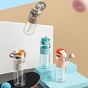 CMSH Sport Water Bottle 24oz&32oz large diameter flip top water bottle with Straw & Anti-scalding,One-click open,two ways to drink, suitable for all occasions Sports fitness leisure（32OZ-Pink