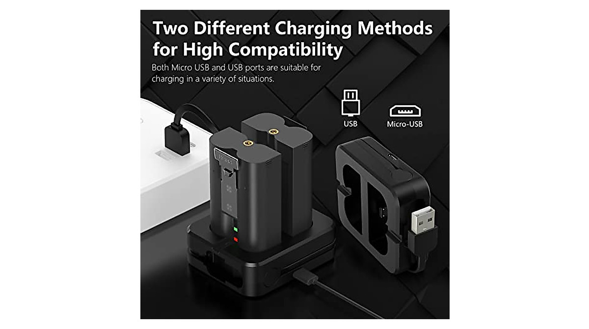2 Packs 6040mAh Rechargeable Battery & USB Station for Ring