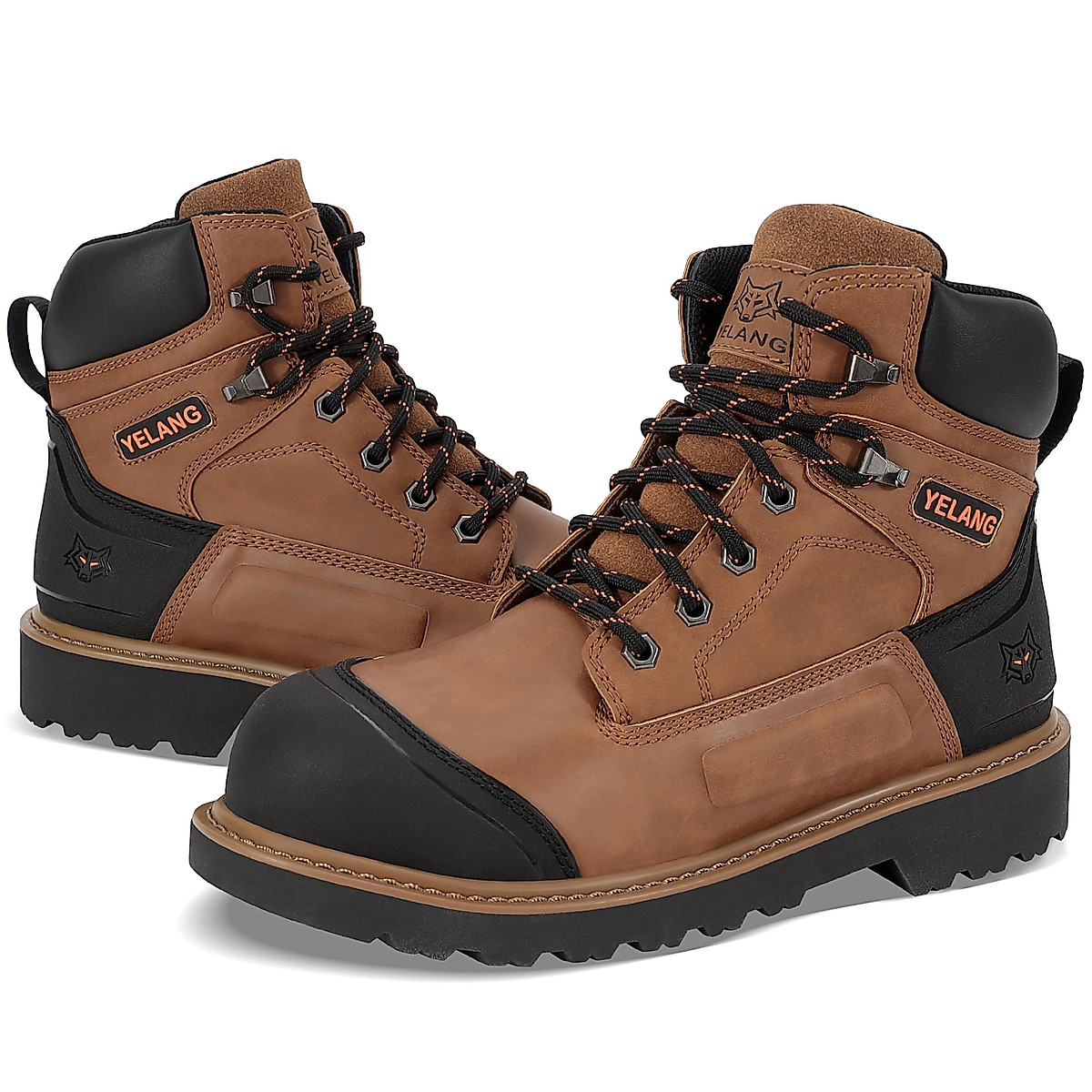 Yelang Men's Steel Toe Safety Work Boot Slip Resistant Puncture Utility Shoes 6 Inch For Industrial Construction Outdoor botas de trabajo para hombre