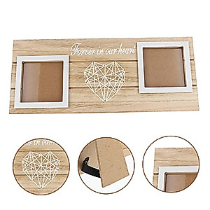 Abaodam 1 Set photo frame plant decor wood picture frames collage frame memories pictures holder Desktop grandparents picture frames Stainless steel white Tabletop Photo Holder wooden card