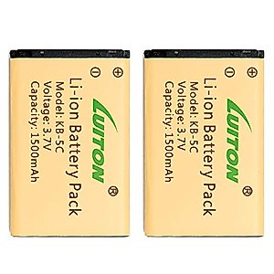 1500mAh Li-ion Battery for Retevis RT22 RT22S RT15 Walkie Talkies LUITON LT-316 TIDRADIO TD-M8 Zastone X6 WLN KD-C1 Zeadio ZS-B1 DC Two Way Radio 3.7V (2 Packs)