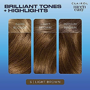 Clairol Nice'n Easy Permanent Hair Dye, 6 Light Brown Hair Color, Pack of 1