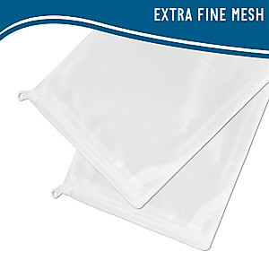 MyfatBOSS Aquarium Filter Media Bags - Extra Fine - 10 PCS Fine Mesh Reusable Nylon Net Filter Bags with Plastic Zipper for Extra Fine Resins Filter, 7.9 x 5.5 Inch