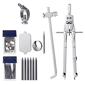 Mr. Pen- Professional Metal Compass with Wheel, Lock and Extension Bar for Geometry, Drafting, Math, Drawing, Compass for Geometry, Tool for Drawing Circles, Drawing Compass, Compass Drawing Tool