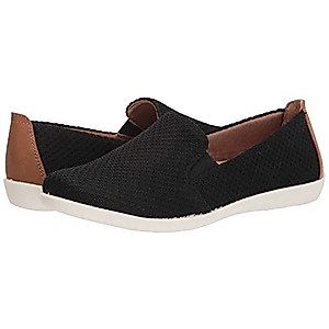 LifeStride Womens Next Level Slip-On Sneaker, Black, 7.5 US