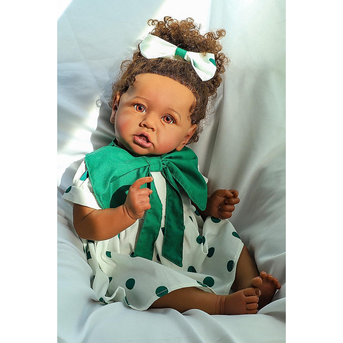 COSYOVE Reborn Baby Dolls Black Girl -Saskia, 23 Inches Realistic Baby Dolls with Lifelike African American Vinyl Body-Newborn Baby Doll Gift Set for Kids Age 3+