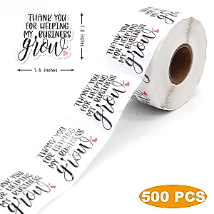 Rainbow Sticker,Thank You Sticker,Small Shop Sticker, Small Business, Handmade Sticker,Packaging Sticker (th grow pink love)