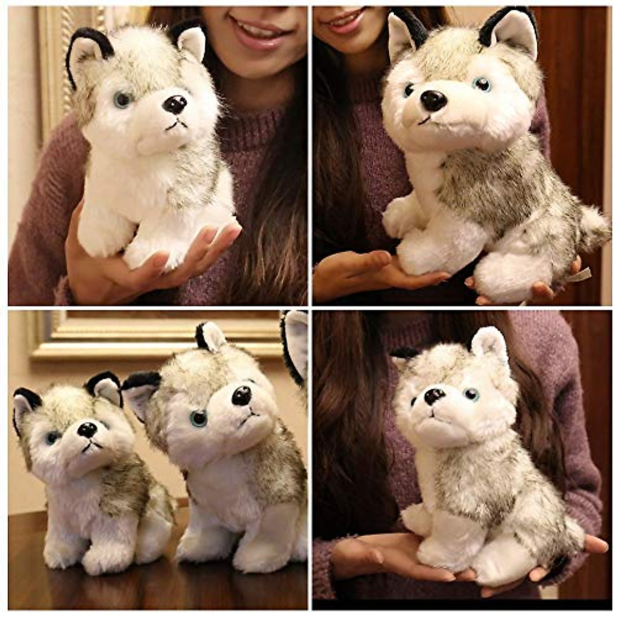 Plush Husky Dog Stuffed Animal Puppy Toys GiftsPuppy plush doll dog simulation doll, soft decorations and lovely gifts for girls and boys on birthdays and children's day