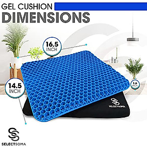 Gel Seat Cushion for Long Sitting – Car Seat Cushion and Office Chair Cushion for Back, Sciatica, Coccyx, Tailbone Pain Relief – Wheelchair Cushion for Pressure Relief – Egg Seat Gaming Chair Cushion