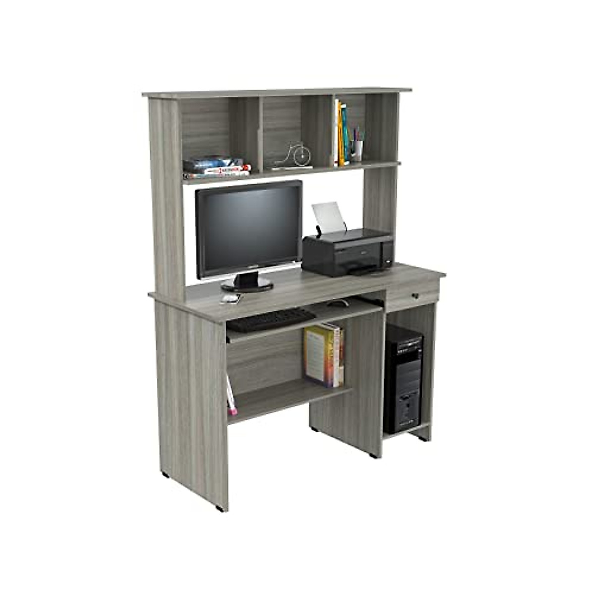 Inval Computer Desk, Smoke Oak