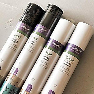 Cricut Everyday Iron-On Black and White Bundle Heat Transfer Vinyl to Create Custom Apparel T-Shirts Sayings Hoodies Pullover Sweatshirt Jerseys Long Sleeve Shirt with Personalized Logo Design Text