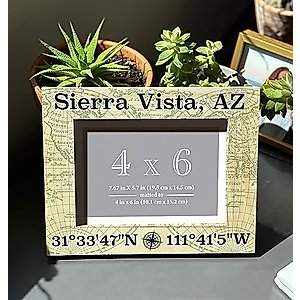 R and R Imports East Greenville Pennsylvania Souvenir Wooden Photo Frame Compass Coordinates Design Matted to 4 x 6